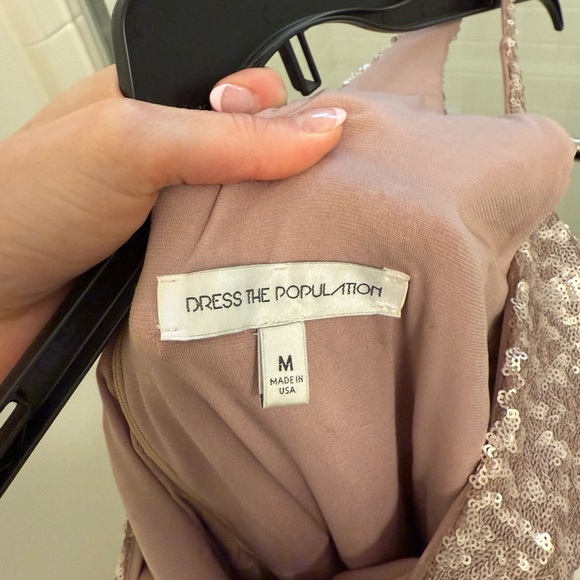 Dress the Population | Dresses | Rose Gold Dress The Population Long ...
